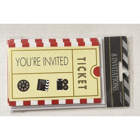 Amscan | Party Supplies | Pack Movie Night Ticket Youre Invited Party ...